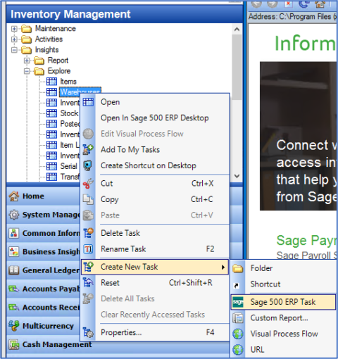 How to Add a Custom Task to Your Sage 500 Menu - xkzero